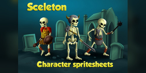 2D Game Skeleton Sprite by Free Game Assets (GUI, Sprite, Tilesets)