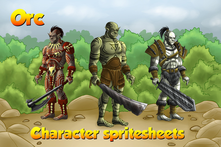 2D Game Orc Sprite by Free Game Assets (GUI, Sprite, Tilesets)