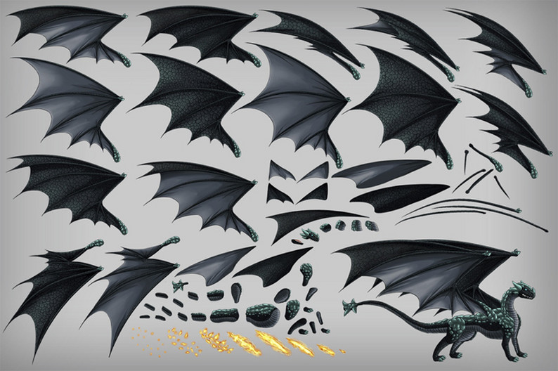 2D Game Dragon Sprite by Free Game Assets (GUI, Sprite, Tilesets)