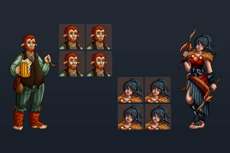 Halfling Characters Asset Pack by Free Game Assets (GUI, Sprite, Tilesets)
