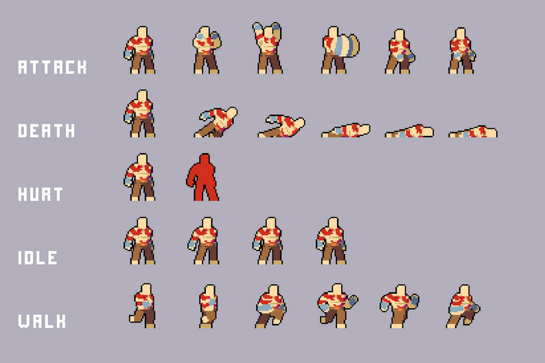 Enemies Pixel Art Asset Pack by Free Game Assets (GUI, Sprite, Tilesets)