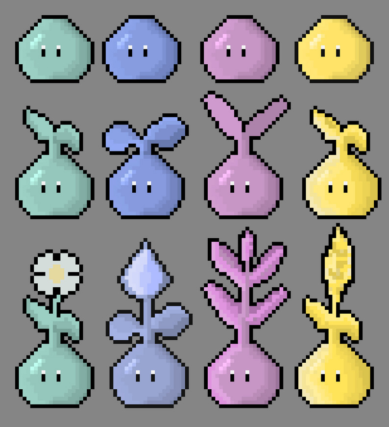 Pixel Art Slimes by JustAJoke