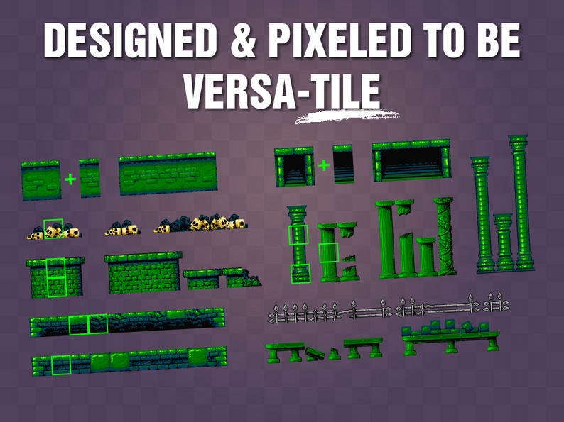 8-bit Dungeon Tileset by Rumblecade