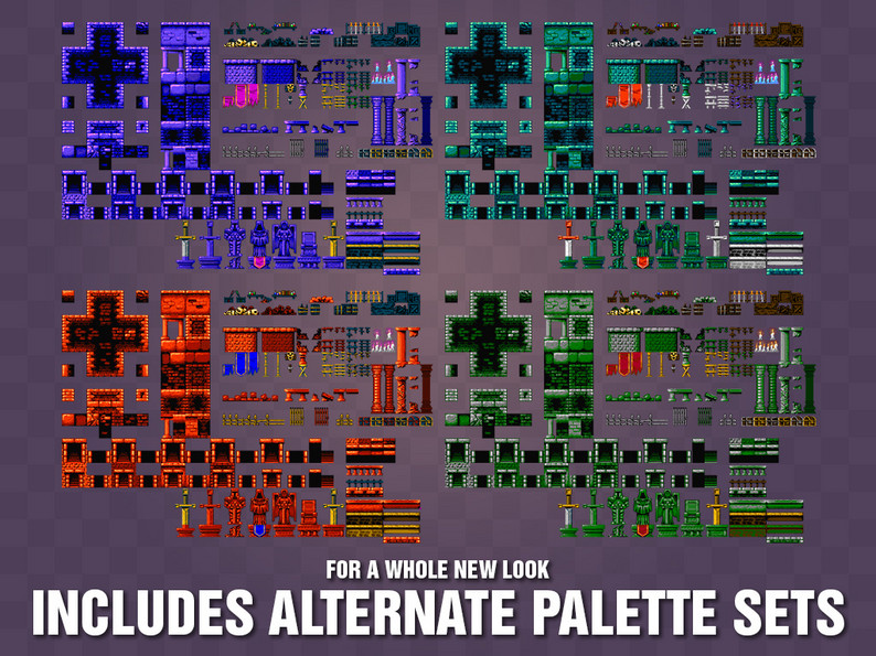 8-bit Dungeon Tileset by Rumblecade