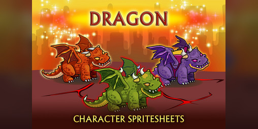 Dragon 2D Game Character Sprite Sheet by Free Game Assets (GUI, Sprite ...