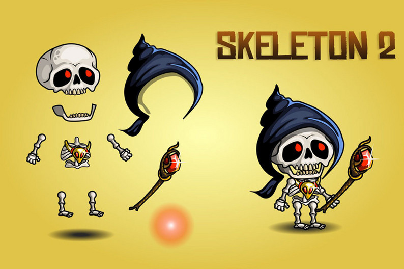 Skeletons 2D Game Character Sprite Sheet by Free Game Assets (GUI ...