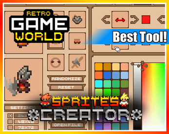 Sprite Creator Tool - Retro Game World by ELV Games