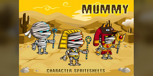 Mummies 2D Game Character Sprite Sheet by Free Game Assets (GUI, Sprite ...