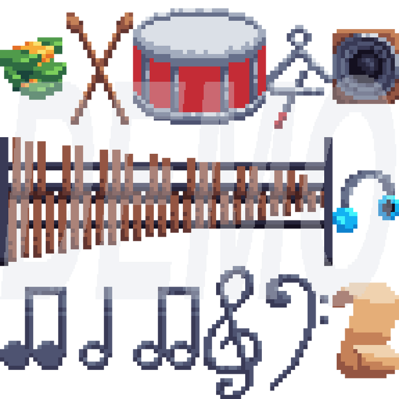 Pixel Art Asset Musical Pack by PolyB