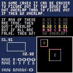 PICO-8: Checking for Overlap by MBoffin (Dylan Bennett)
