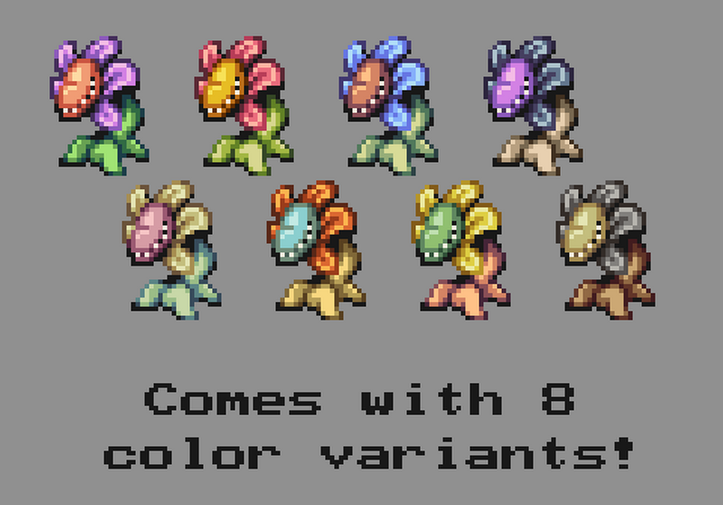 Pixel Art Creature Sprite - Fiendish Flower by Seliel the Shaper
