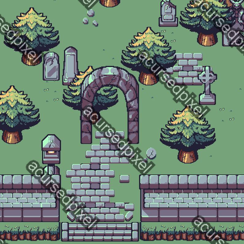 Classic Graveyard Asset Pack by acursedpixel.