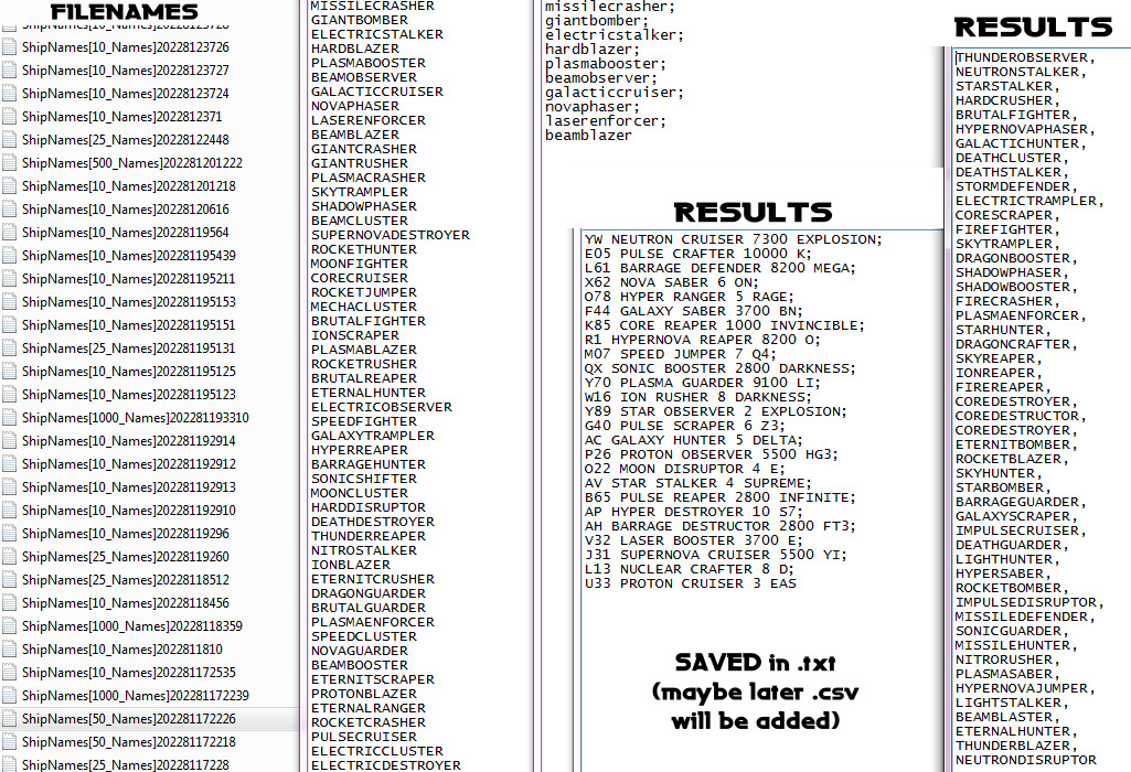 SpaceShip Name Generator TOOL By GameSupplyGuy SpaceShip Name Generator TOOL By GameSupplyGuy