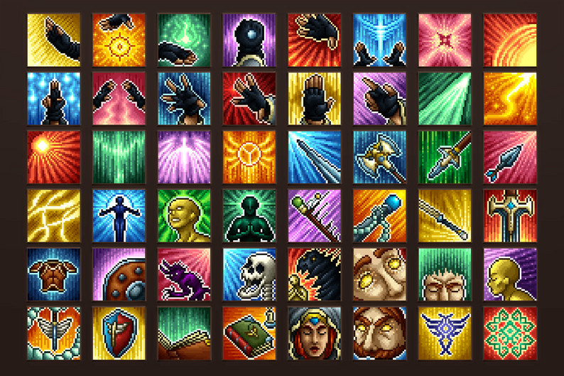 Priest Skills Pixel Art by Free Game Assets (GUI, Sprite, Tilesets)