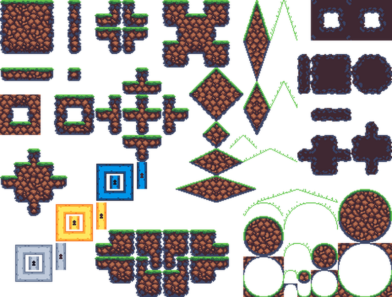 Simple Platformer Pixel Assets by FisherG