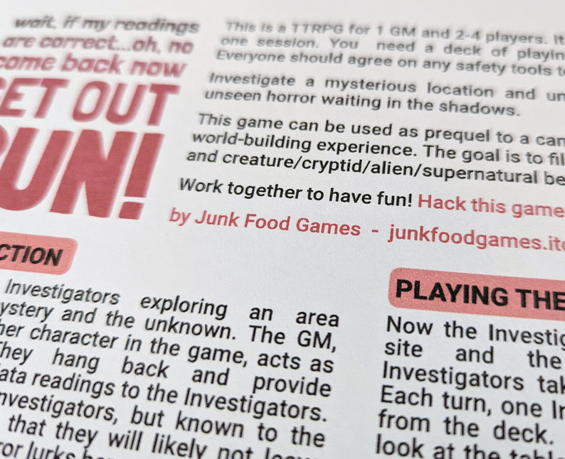 come back now, GET OUT, RUN! by Junk Food Games