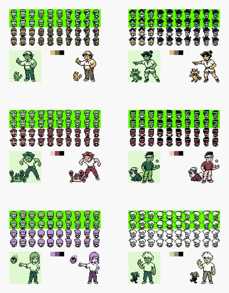 Gen 2 Pokémon trainer sprites and portraits by GibbonGL