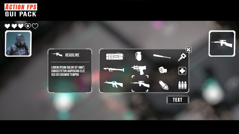 Action FPS Gui Pack by ICreatePixels