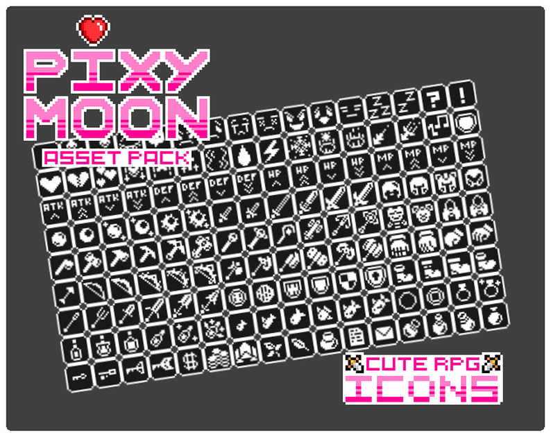 Icons Cute RPG 16x16 Icons sprites asset pack! by PixyMoon