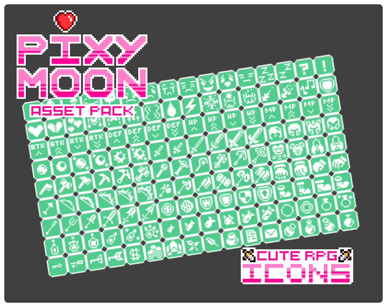Icons Cute RPG 16x16 Icons sprites asset pack! by PixyMoon