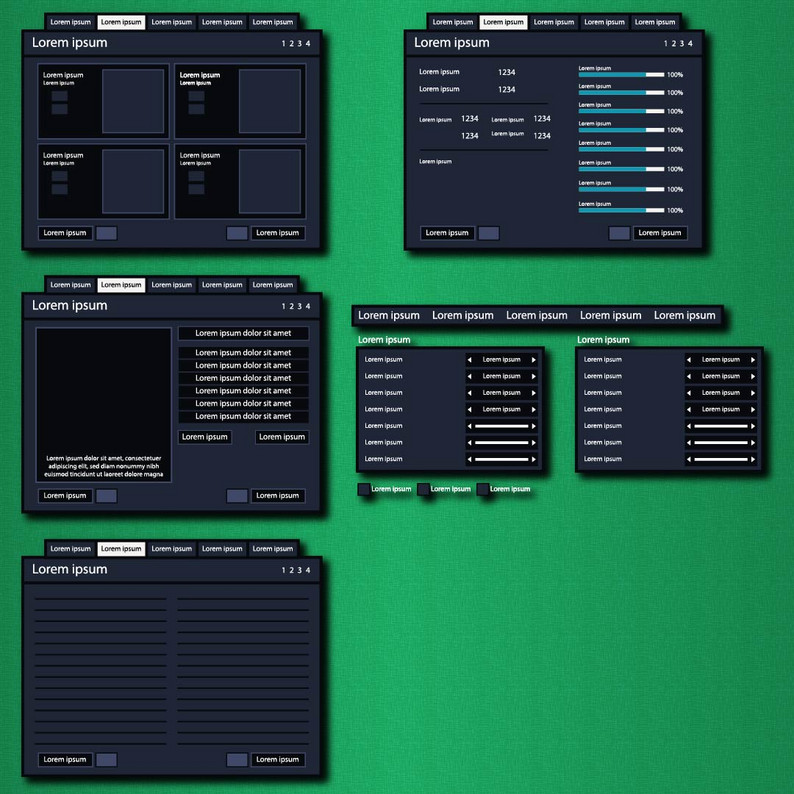 Flat Game user interface asset pack by SunGraphica