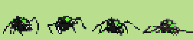 2D Pixel Art Spider- Sprites by DarKKnight17