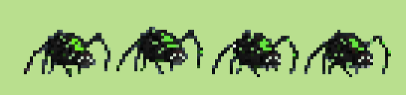 2D Pixel Art Spider- Sprites by DarKKnight17