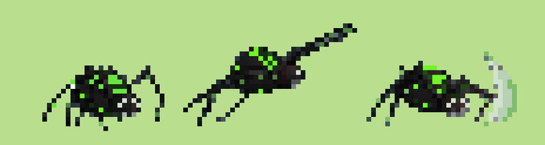 2D Pixel Art Spider- Sprites by DarKKnight17