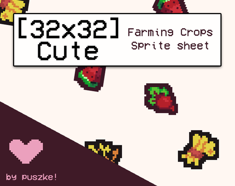 [32x32] Cute Farming Crops Sprite Sheet! by Puck