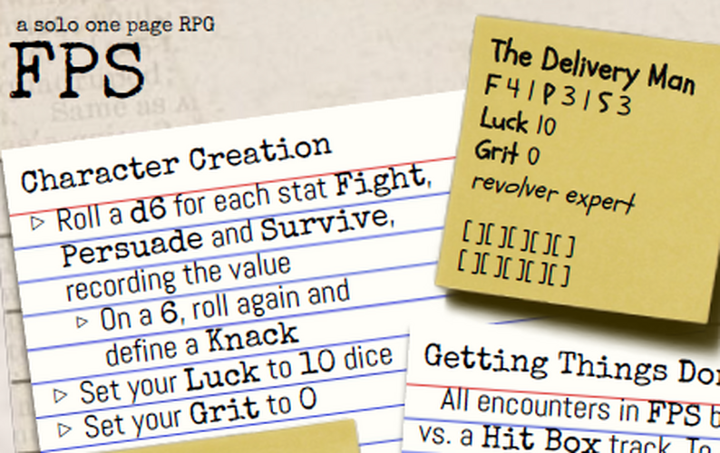 FPS One Page Solo RPG by Logen_Nein