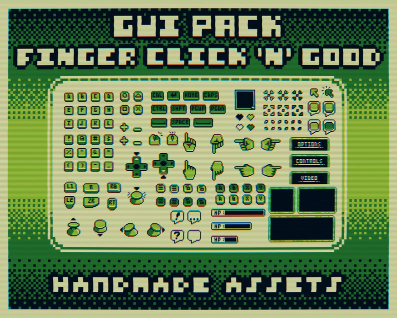 DVA'S GUI Pixel Art Asset Pack: Finger Click 'N' Good by DanVelasquezArt