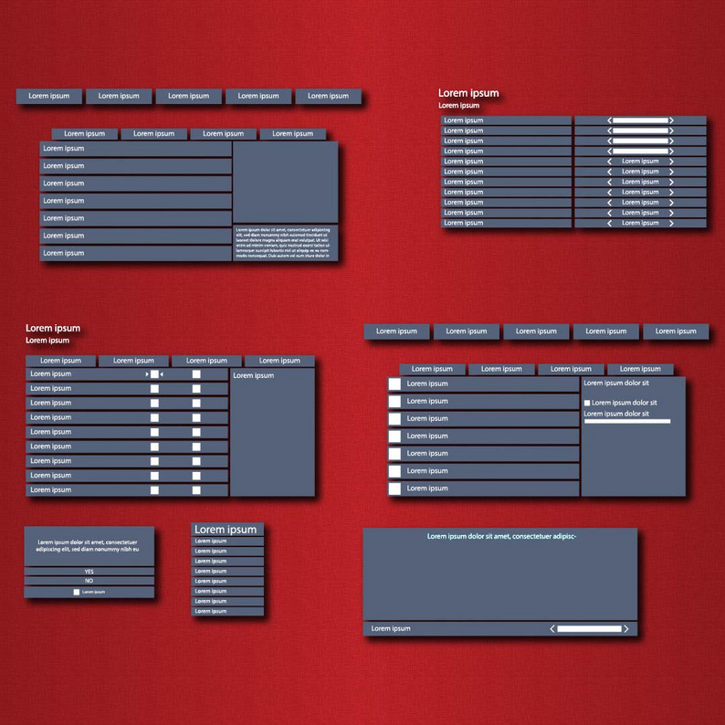 Flat GUI game asset pack by SunGraphica