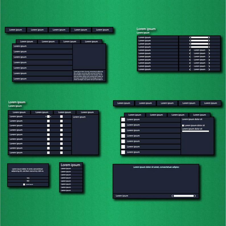 Flat GUI game asset pack by SunGraphica