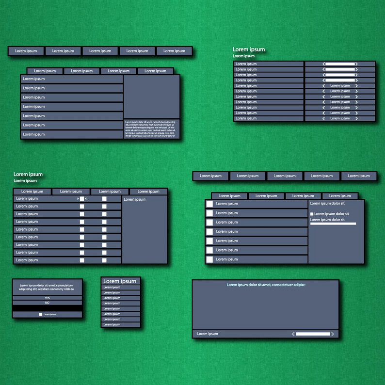 Flat GUI game asset pack by SunGraphica