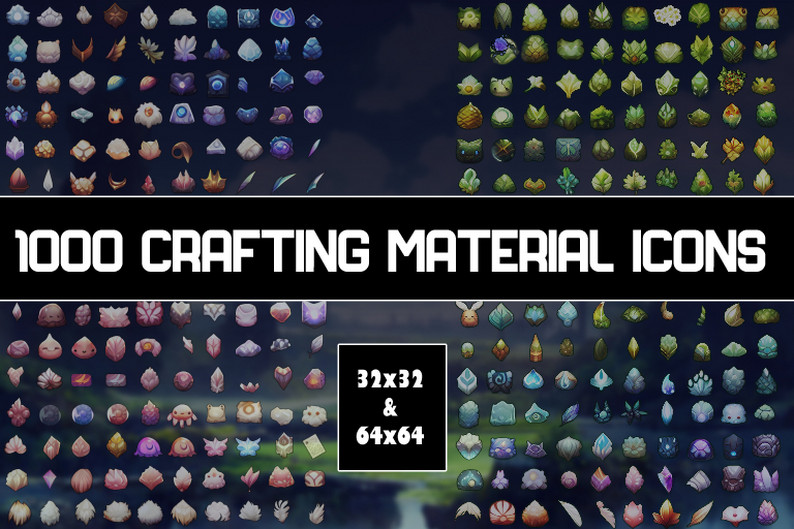 1000 Crafting Materials Icons by Atelier Magicae