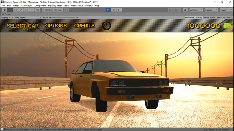 FREE UNITY HIGHWAY RACER FULL PROJECT DOWNLOAD. by COPPERCUBE 6.5.1