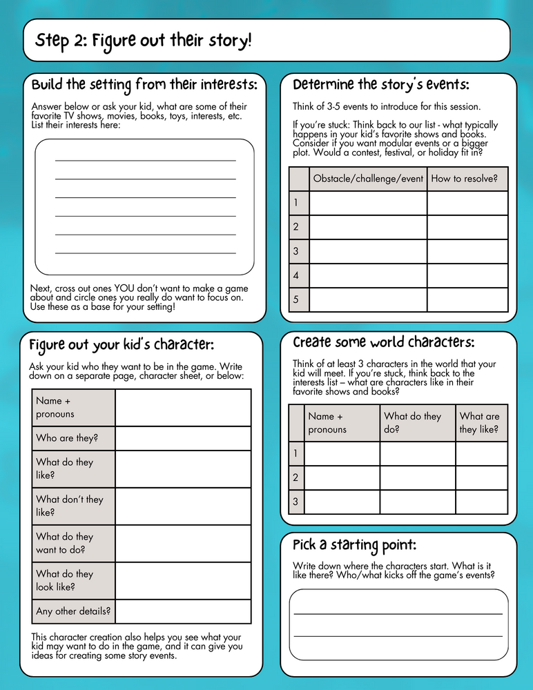 Making a tabletop RPG for YOUR particular kid: The Quickstart Guide by ...