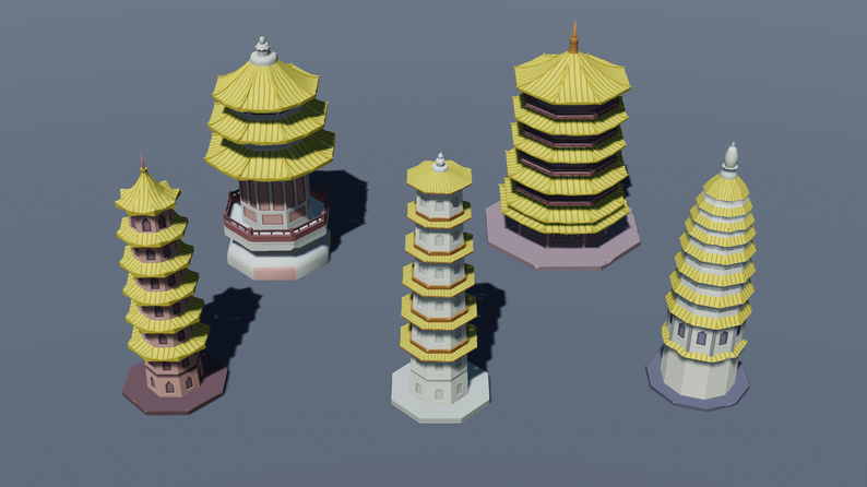 Low Poly Historic China Set 6 by CS Studio
