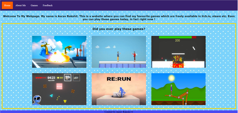 Favourite Games Webpage by GameDever