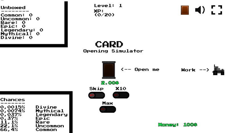 Card Opening Simulator by NoLefs