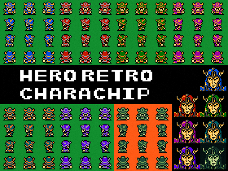 HERO RETRO CHARACHIP by Indie8bit