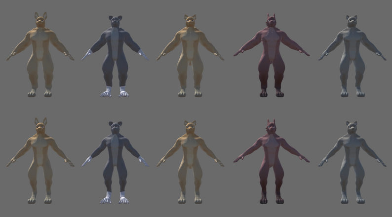 3D furry models V1 by Ratio (DWAI)