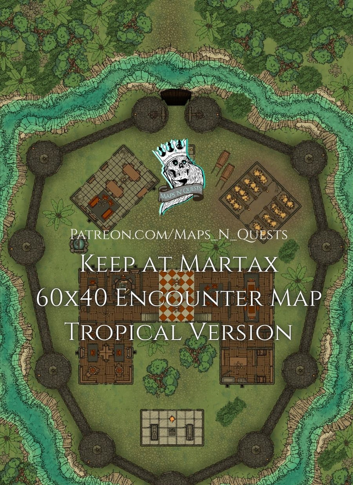 The Keep at Martax - 60x40, 5 level encounter map pack by Maps 'N' Quests