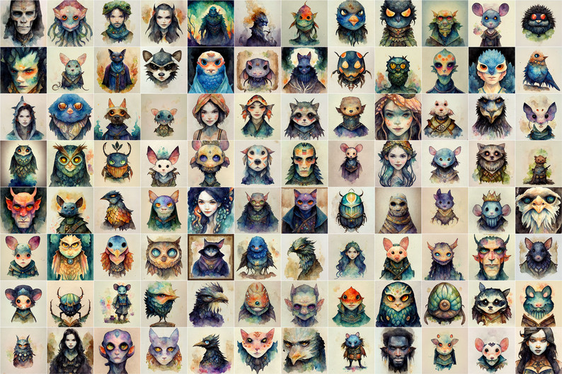 Watercolor Icons 2 - Monsters & Animals - Fantasy & RPG themed Icons by ...