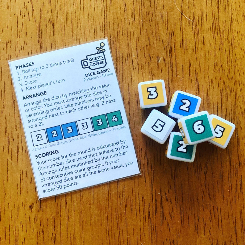 Quests Over Coffee: Dice Game by Shenbot Makes