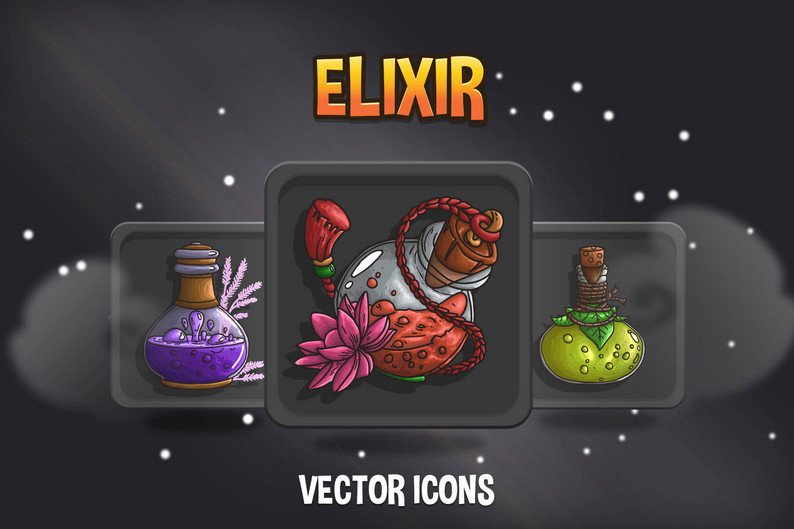 Elixir Game Icons by Free Game Assets (GUI, Sprite, Tilesets)