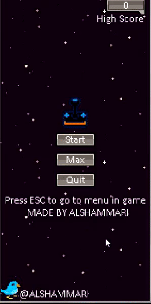 SPACE SHIP: mini game by ALSHAMMARI