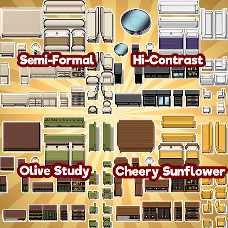 KR Furniture Store ~ Modern Suites Tileset for RPGs by Kokoro Reflections
