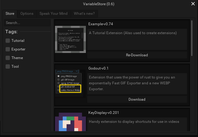 Variable Store by Variable