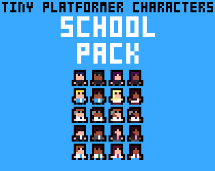 Tiny Platformer Characters - School Pack by Morgan G Brown